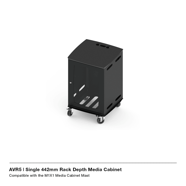 UNICOL | Single 442mm Rack Depth AV Media Cabinet