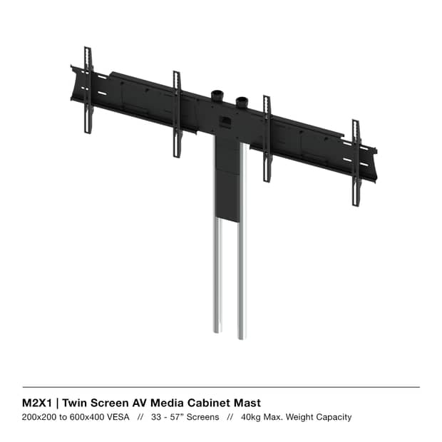 UNICOL | Twin Screen AV Media Cabinet Mast (M2X1)